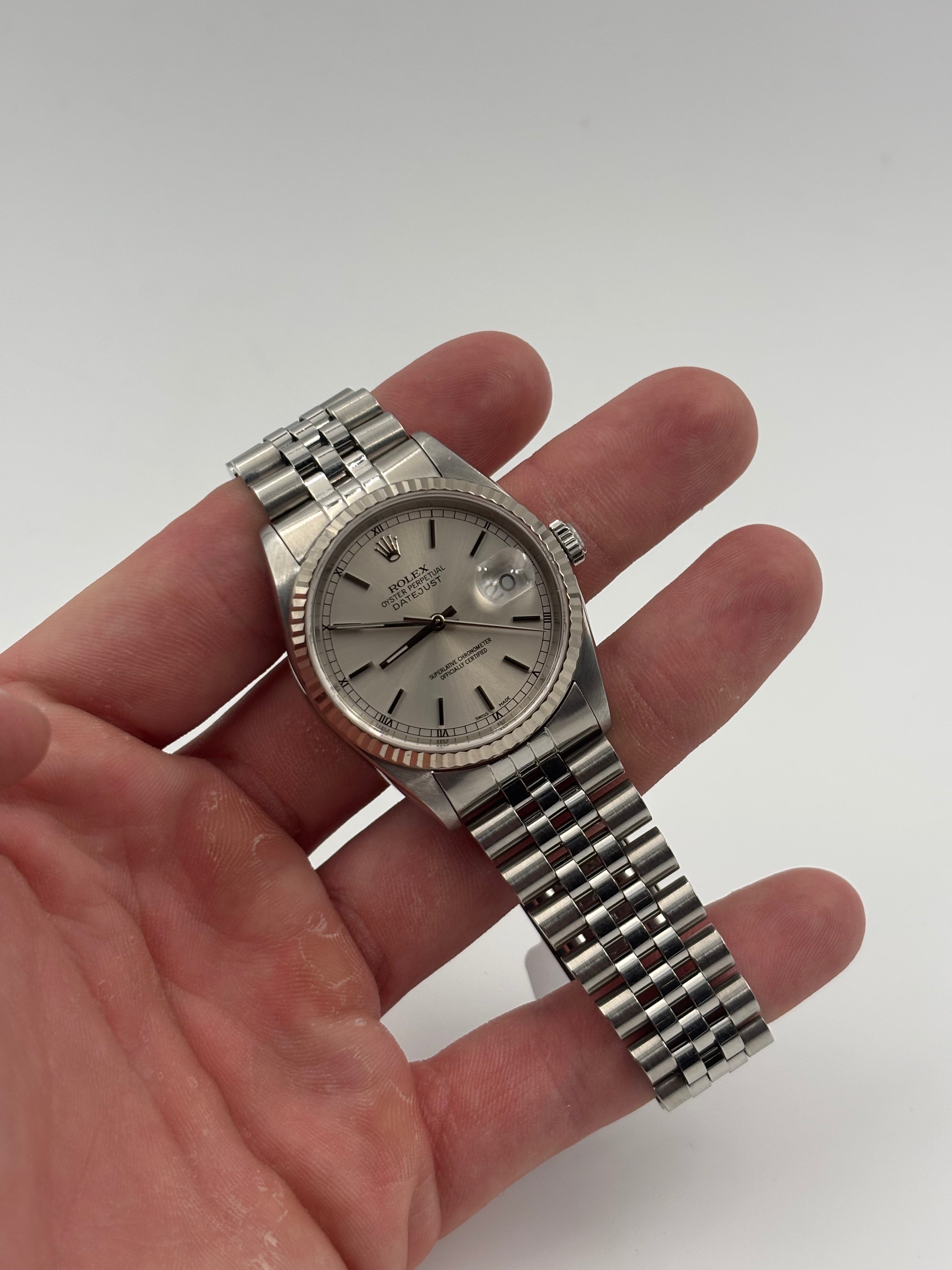 Rolex Datejust 36mm Silver Dial Jubilee Bracelet 16234 – Vookum