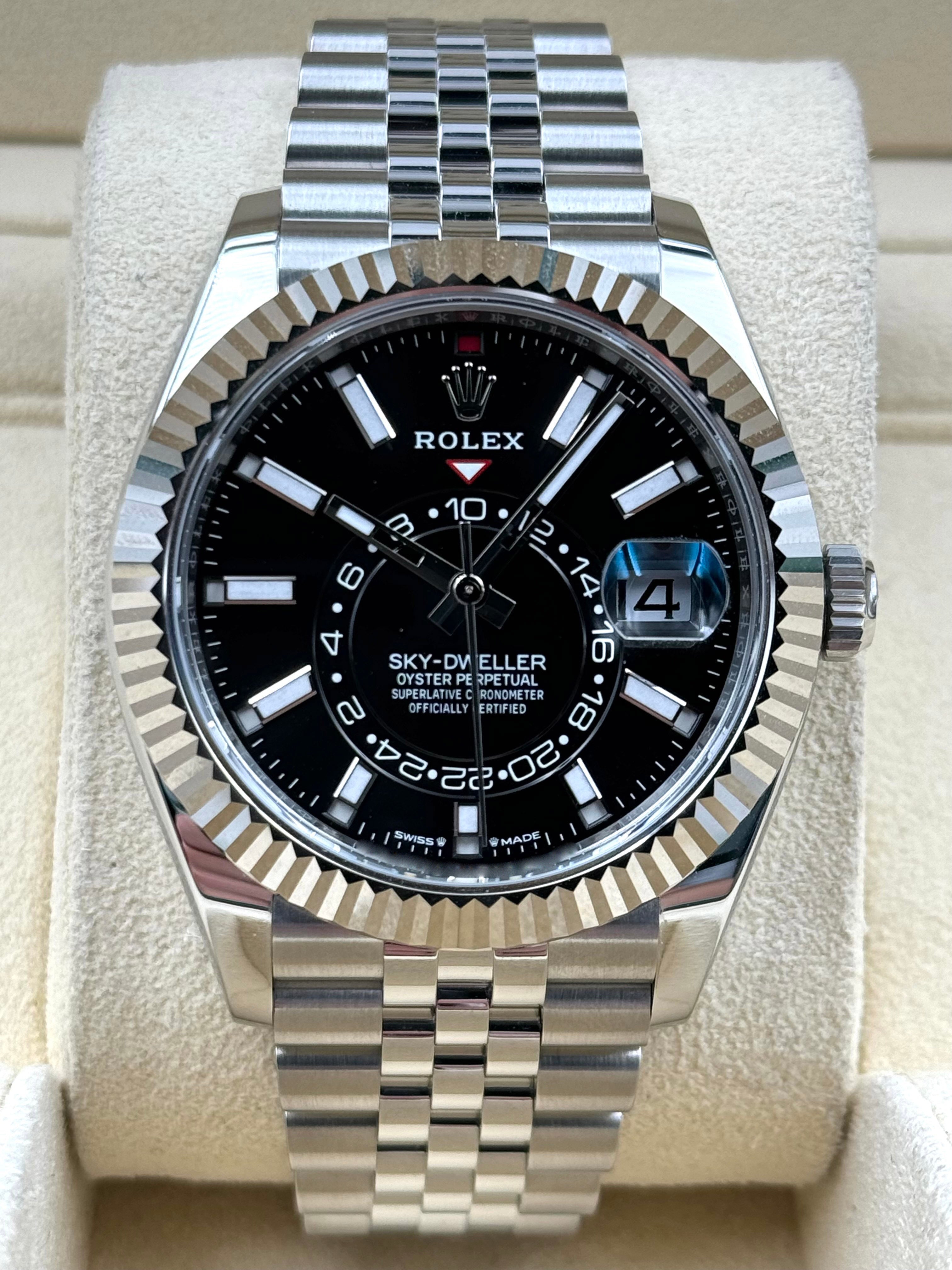 Rolex Skydweller Black Dial Stainless Steel Jubilee Bracelet 336934 Bo ...