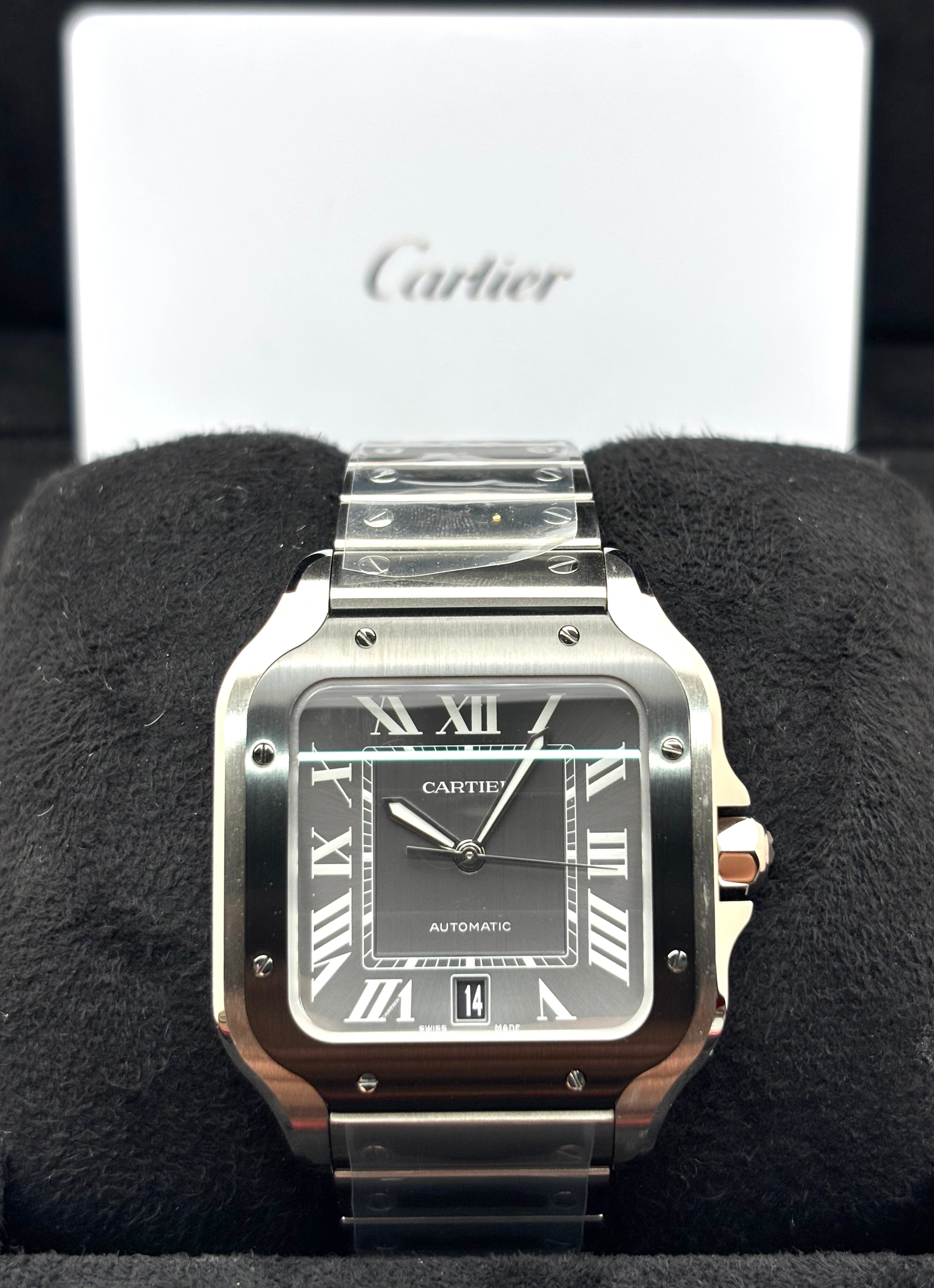 Cartier Santos De Cartier 39.8mm Gray Dial Large Size WSSA0037 Unworn ...