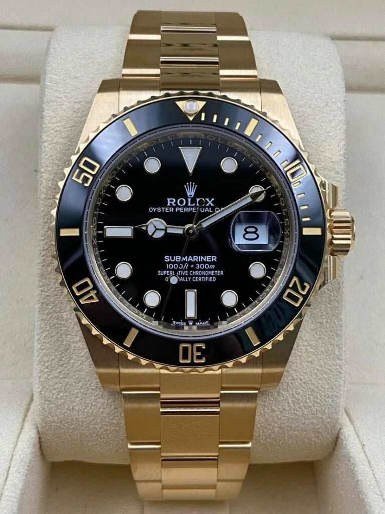 Rolex Submariner Date 41mm Yellow Gold Black Dial 126618LN Box & Paper ...